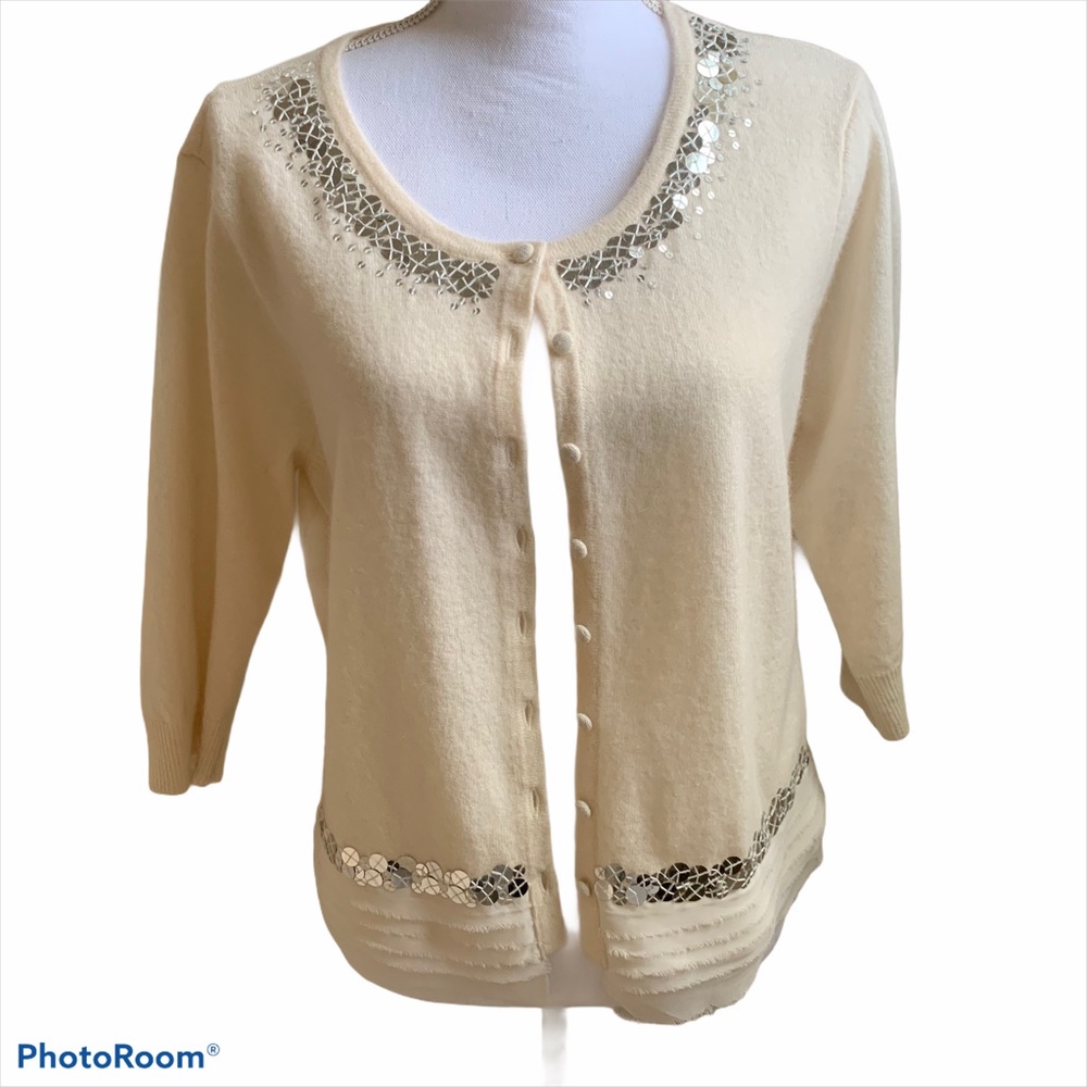 Ideology Cream Wool/Angora Rabbit Hair Sweater - Gem